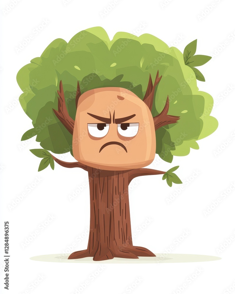 Angry Potato Tree Cartoon Illustration Pixel Art Style Stock ...