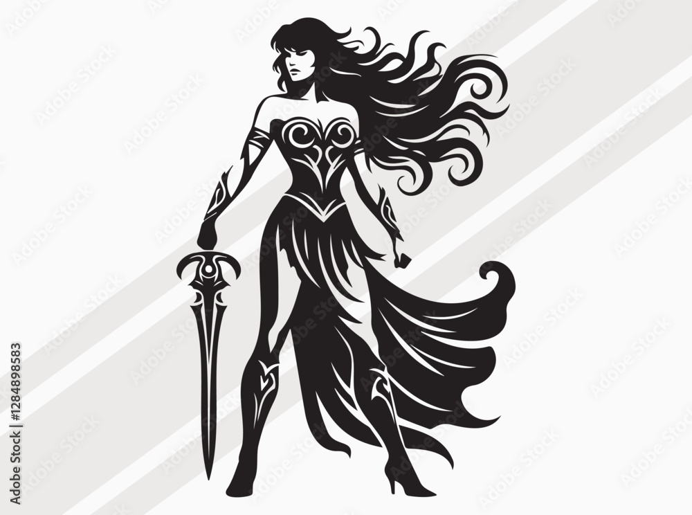 Griffin Silhouette Black Color Mythical Winged Beast Vector Art and ...