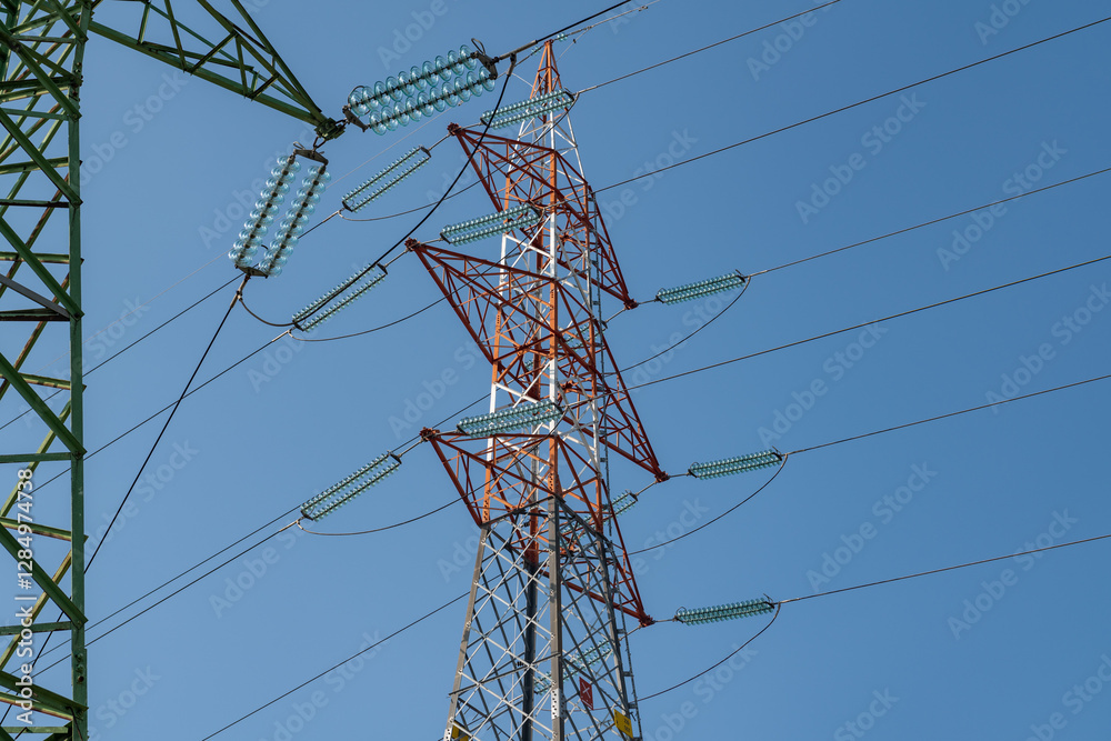 high voltage electricity pylon, a symbol of energy and infrastructure ...