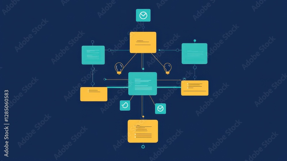 Passive income flowchart flat design top view financial freedom theme ...