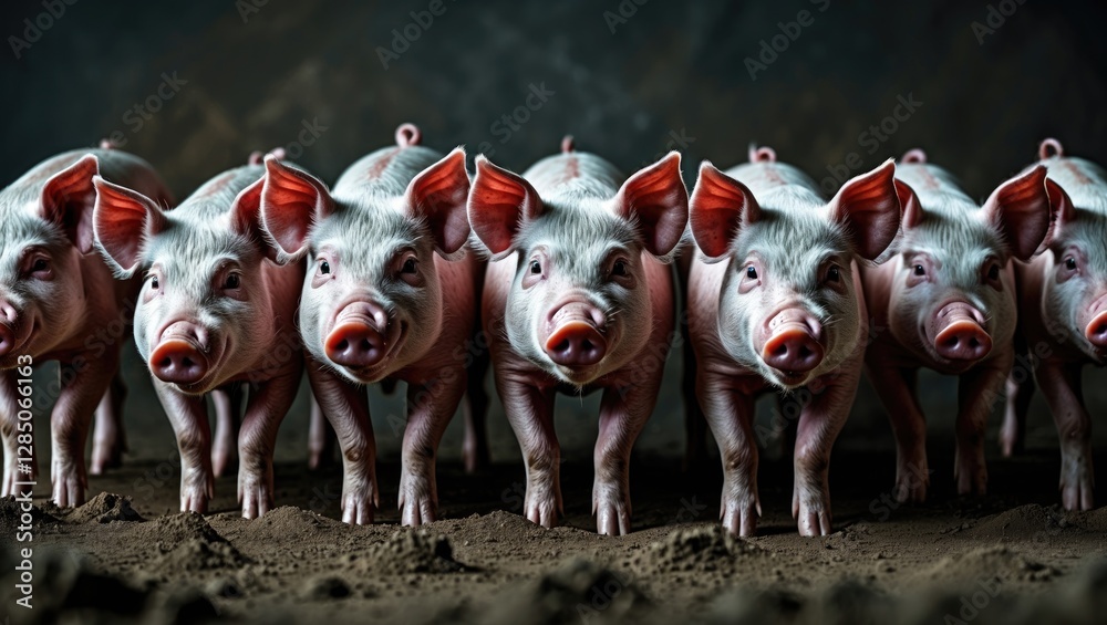 Slogan illustration Batter da. Designs featuring pigs in a row. Pigs ...