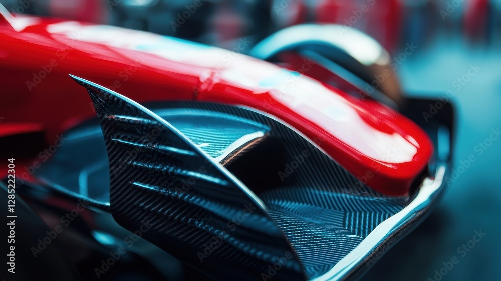 This close-up shot captures the intricate details of an F1 car's ...