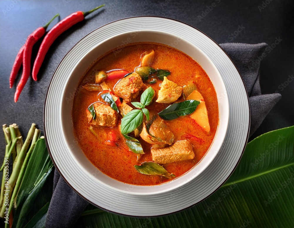 Thai Food – Red Curry with Pork, a Popular and Spicy Original Thai Food ...
