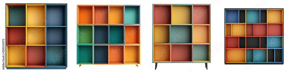 Colorful Geometric Modular Shelving Units for Modern Interior Design ...