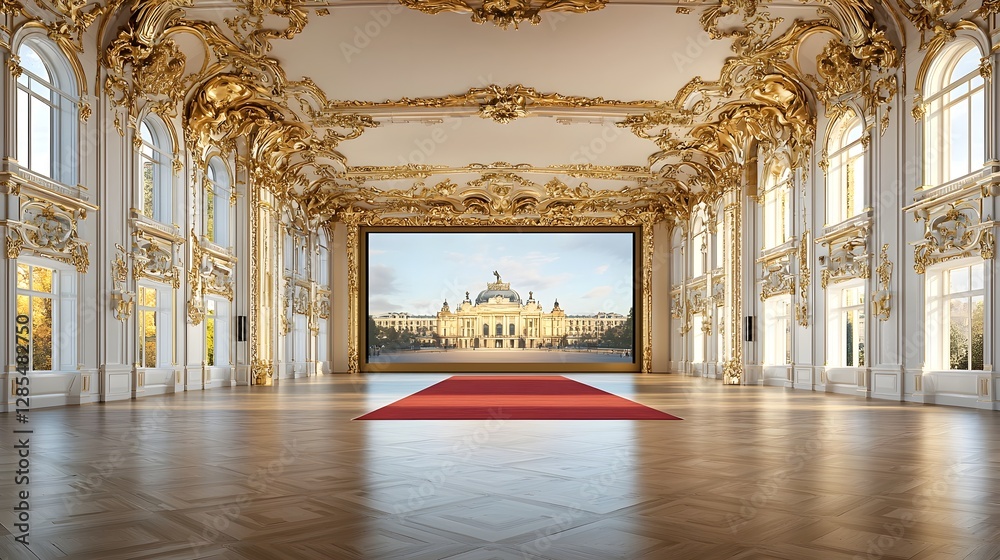 Magnificent interior of a lavish theater hall designed in a classic ...