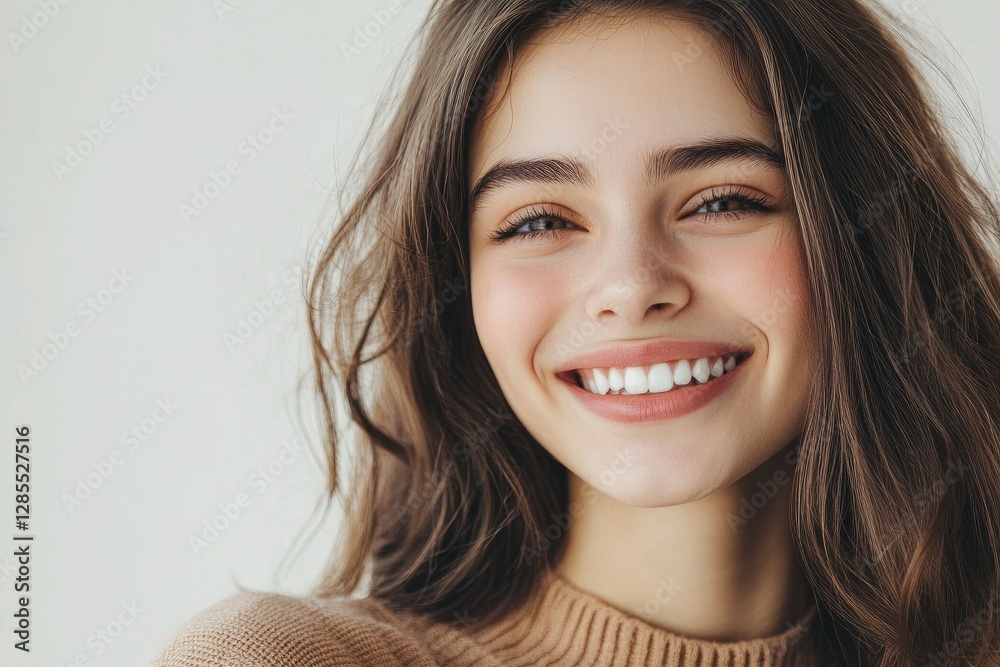 Ultra Hd Visual of Beautiful Smile Young Woman White Teeth on White ...
