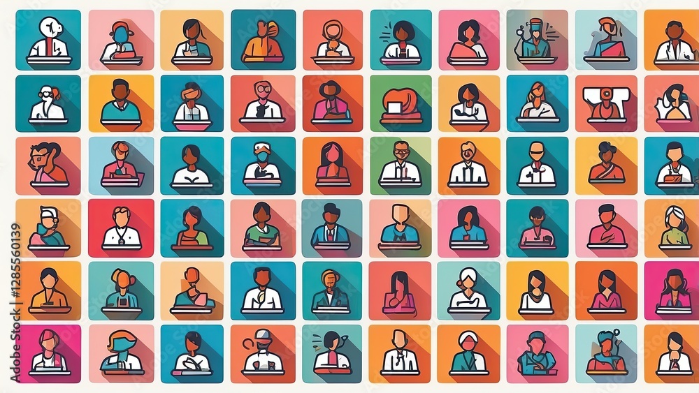"Collection of Human Resources Icons: Featuring Employee, Work ...