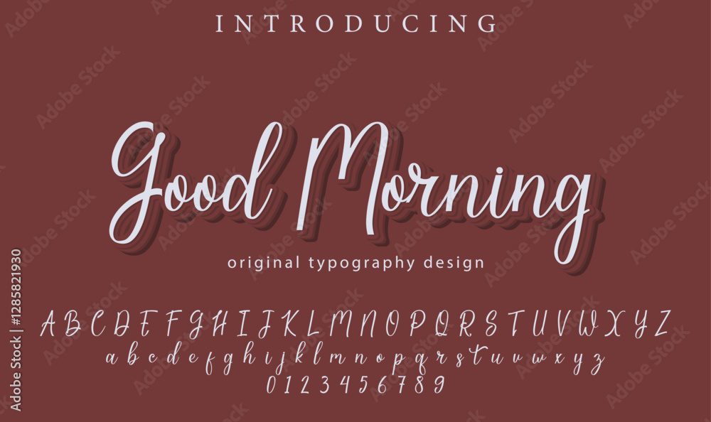 Vektor Good Morning Font Stylish brush painted an uppercase vector ...