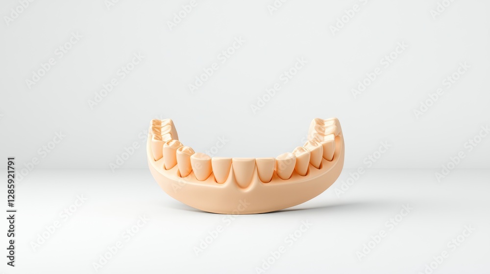 Realistic Model of Human Teeth Displayed on Minimalist White Background ...