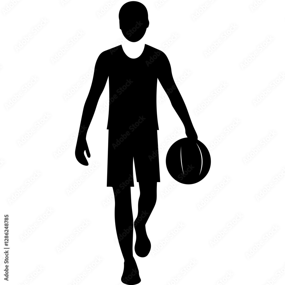 Editable Basketball Silhouette Vector for Graphic Designers Stock ...