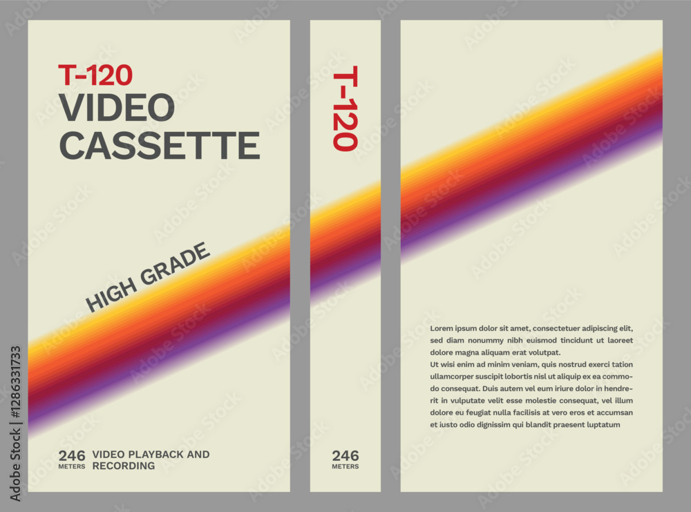 old gradient vhs cassette cover template mockup 90s 80s memories ...