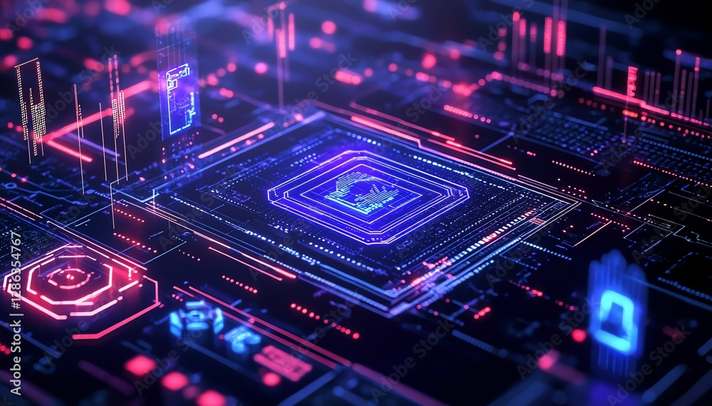 Cybersecurity breach attempt stopped by AI, futuristic security ...