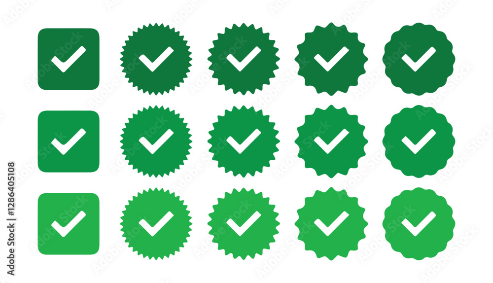 Verified badge icon tick symbol vector approved check mark icon. Profile verification icon ...