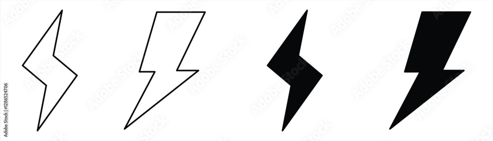 Electric sign. Lightning logo. Vector collection of lightning shapes ...