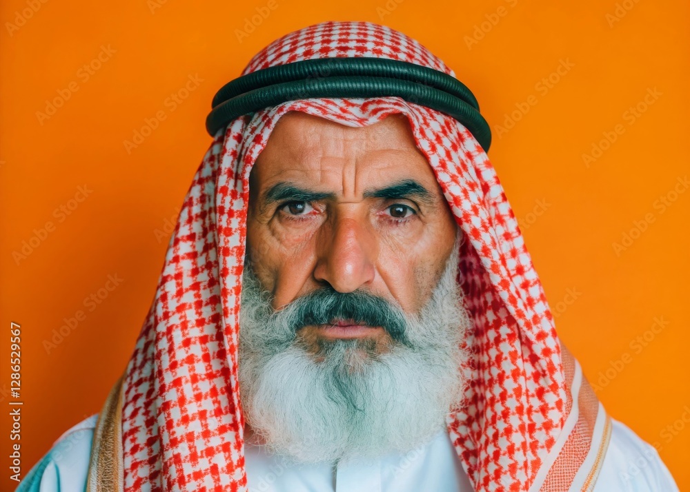 Captivating portraits of an elderly arab man with a white beard in ...