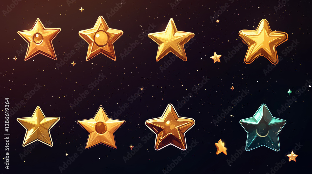 Set of star rotate game sprite animation, ui rate sequence frame, gui ... Set of star rotate game sprite animation, ui rate sequence frame, gui ...