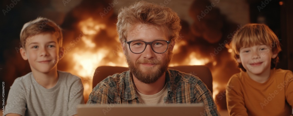 Foto de Stock Explore intergenerational bonding in a digital world ...