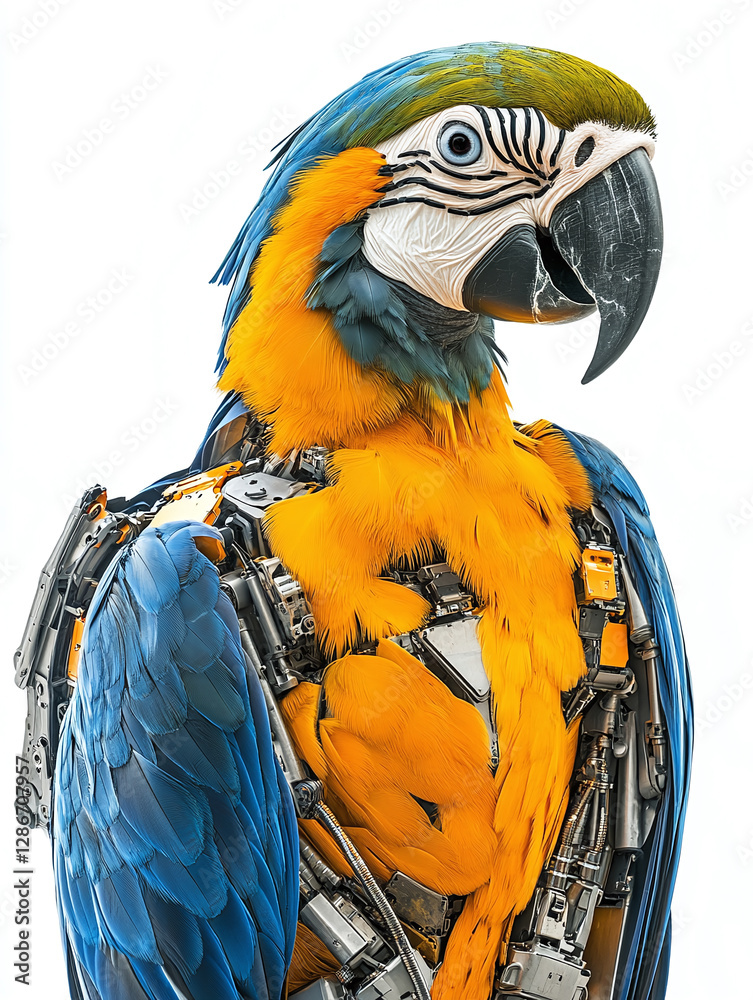 Robotic blue-and-yellow macaw parrot as mechanical cyber animal ...