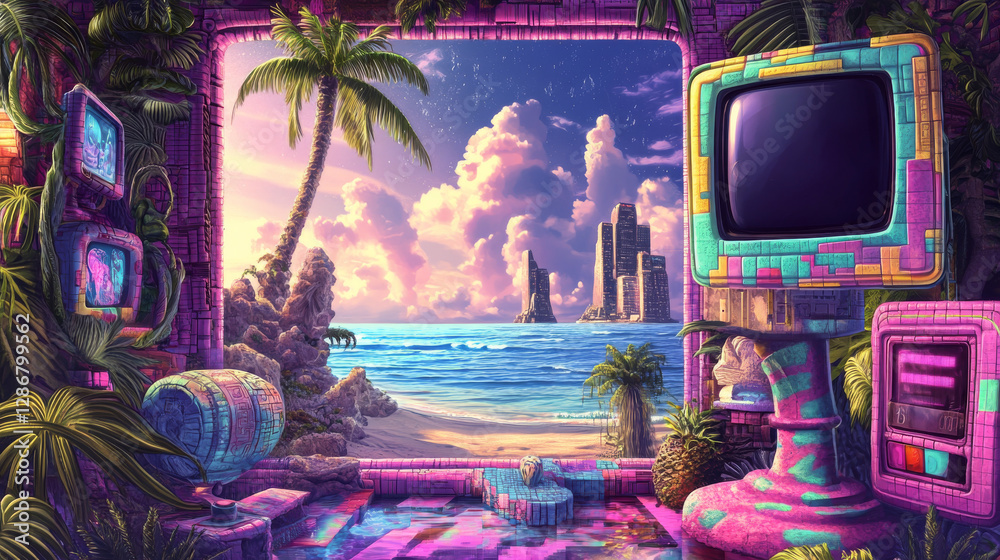 Set of retro software windows, social media app design for mobile ...