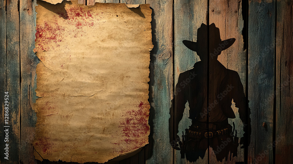 Old western wanted paper poster for reward vector template. Criminal ...