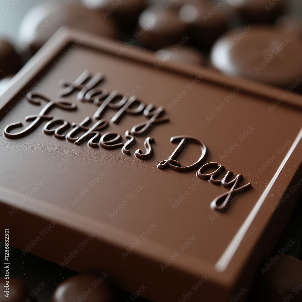 close chocolate bar words happy father day written cursive font ...
