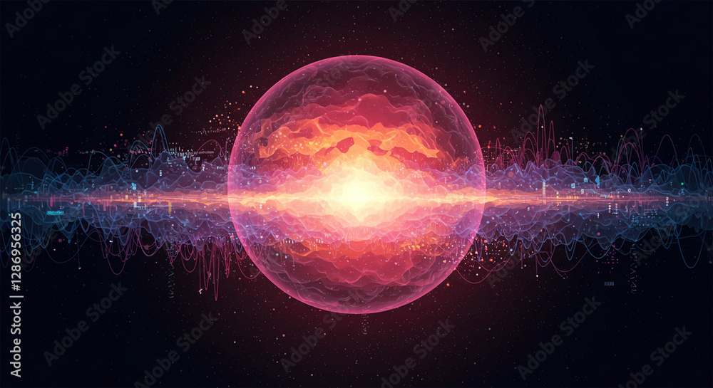 Abstract fiction vector illustration quantum computer technology ...