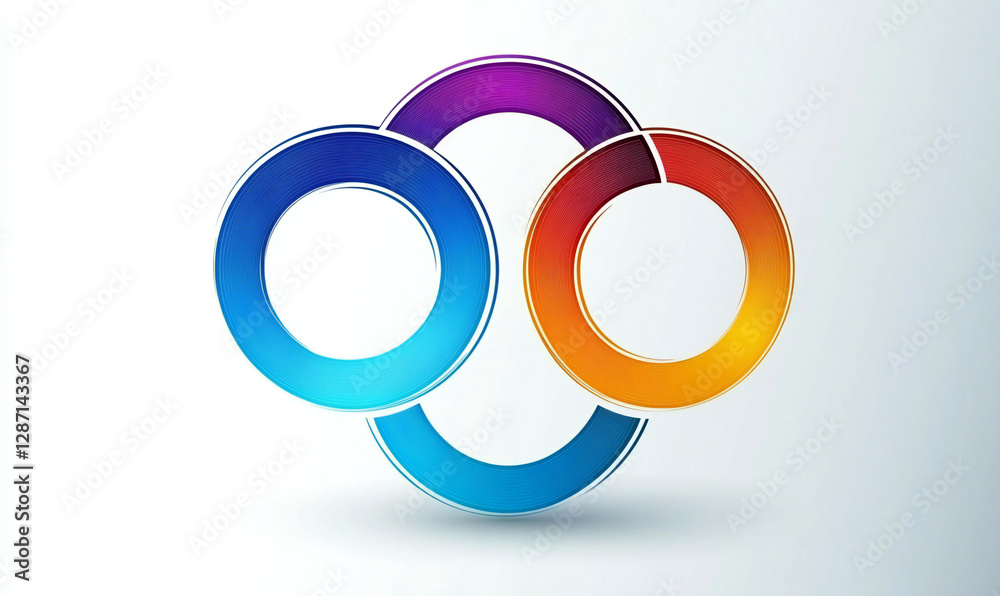 Circular Infographic Elements Visualizing Business Process with Iconic ...