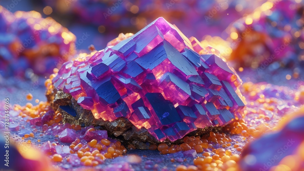 Vibrant crystalline structure of orpiment mineral showcasing unique ...
