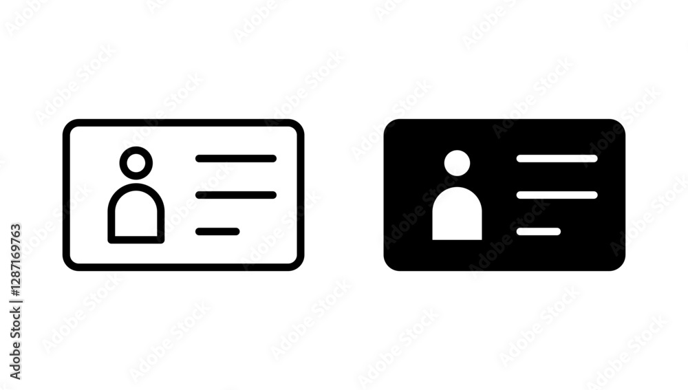 License icon vector. ID card icon. driver license, staff identification ...