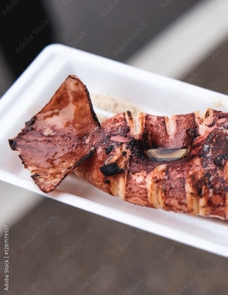 Ikayaki, Grilled roasted Squid with sauce - popular Japanese Street ...