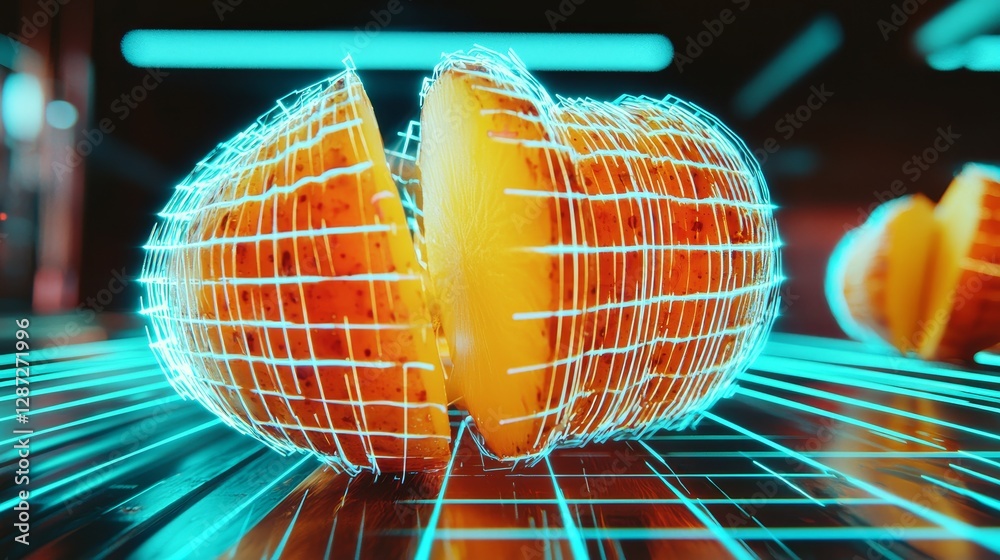 Advanced slicing mechanism processing potatoes into perfect rounds ...