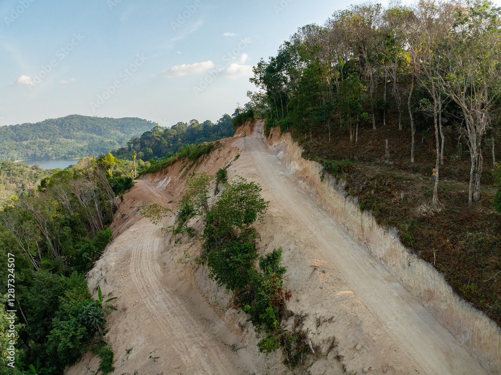 Deforestation aerial photo,Forest destroyed environmental damage from ...