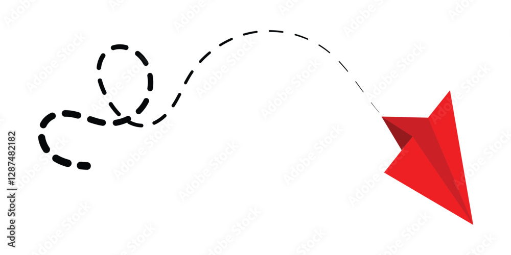 Paper plane with dotted line, Origami paper airplane, Travel symbol ...