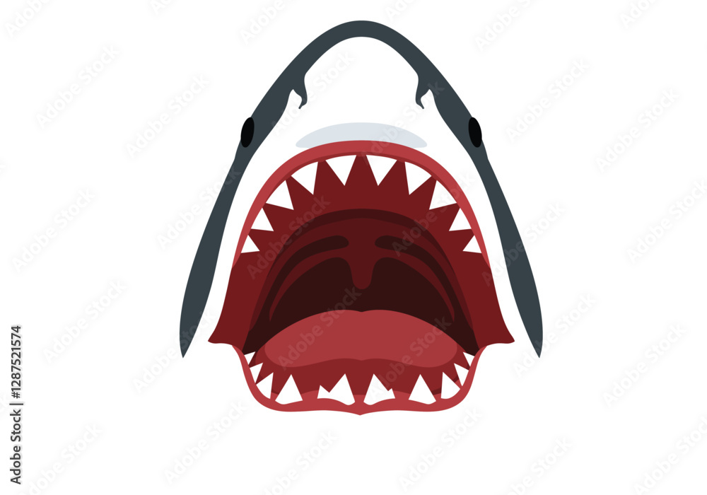 Open shark mouth clip art. A shark with its mouth wide open, showing ...