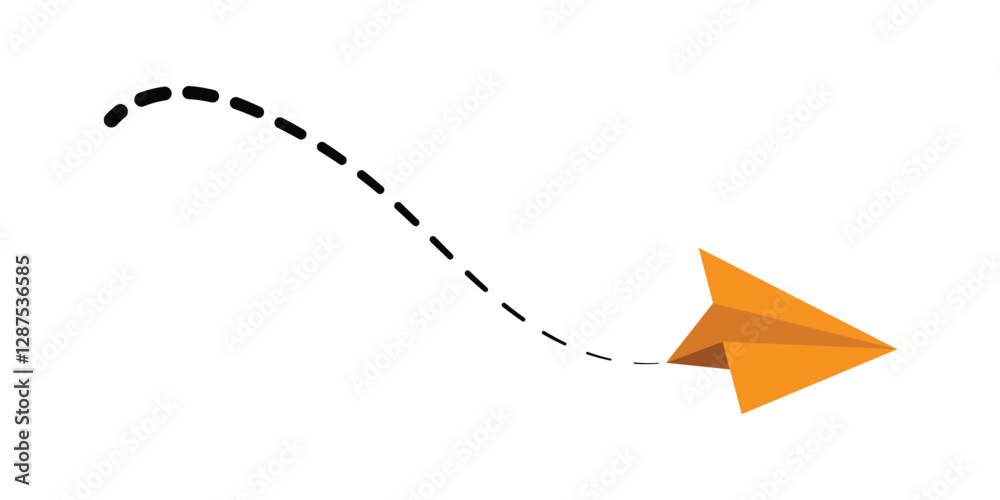 Paper airplane. Outline flying planes from different angles and ...