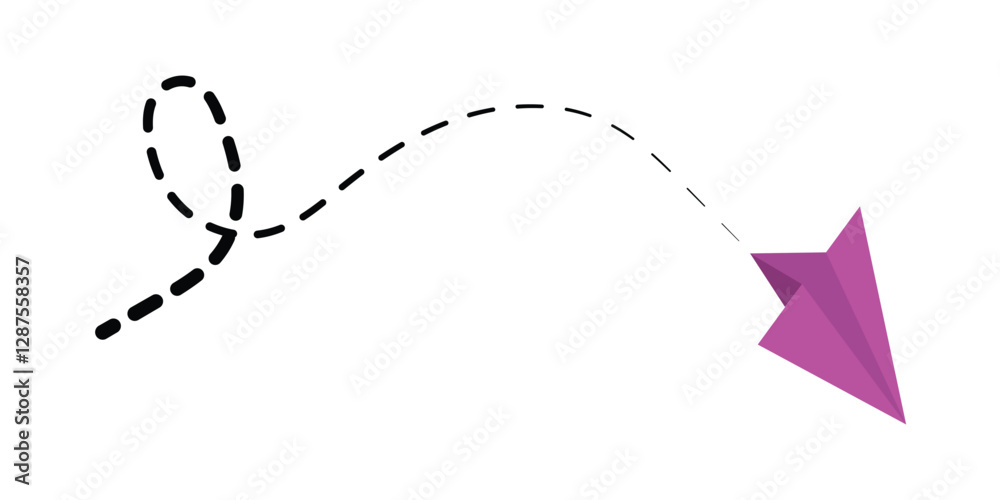 Paper airplane. Outline flying planes from different angles and ...