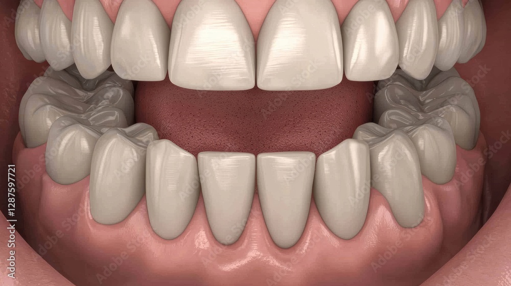 Dental examination action close-up of teeth in dental clinic 3d model ...