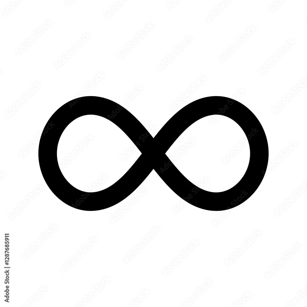 Simple flat black infinity symbols. Design elements for unlimited ...