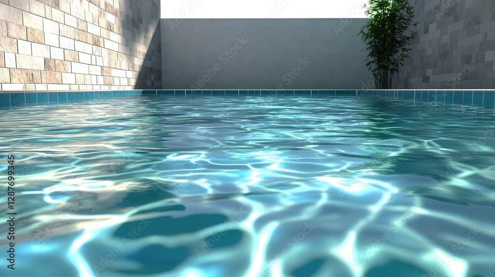 refraction affects the apparent depth of a pool. Design a scene showing ...