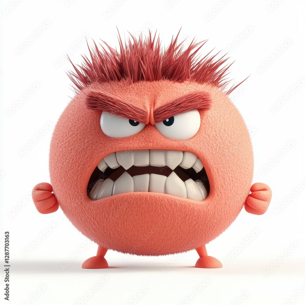 N angry red-faced emoji with gritted teeth and spiky hair standing up ...