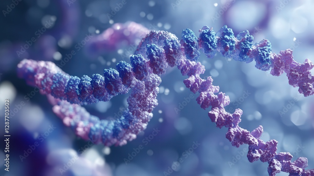 molecular illustration showing the differences between DNA and RNA ...