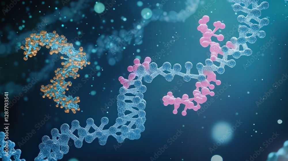 molecular illustration showing the differences between DNA and RNA ... molecular illustration showing the differences between DNA and RNA ...