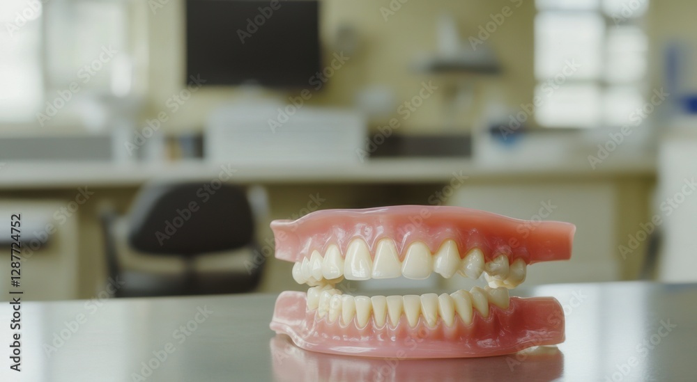 Dental model displayed in a clinic setting showcasing realistic teeth ...