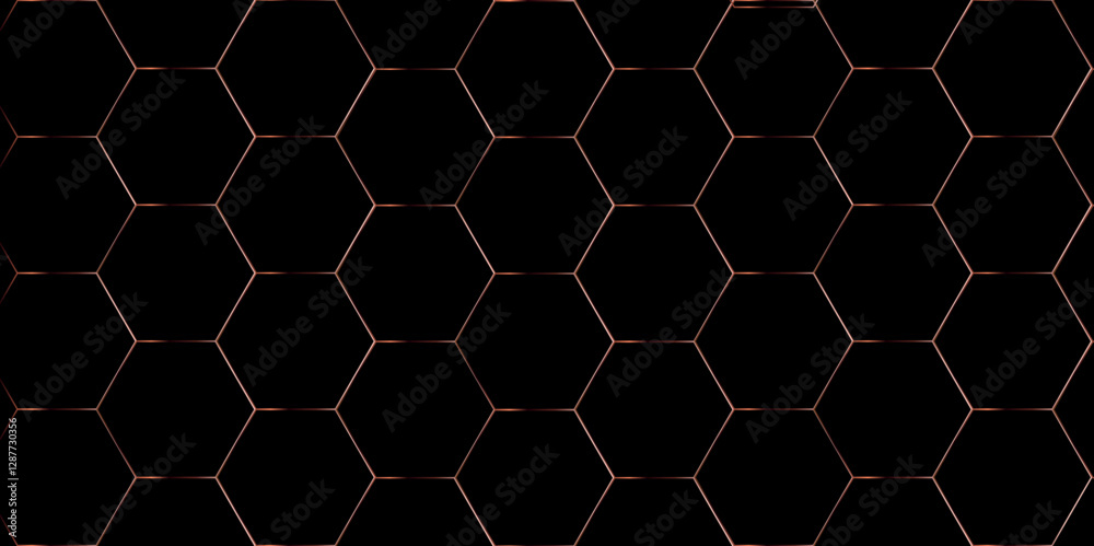 Abstract technology background with hexagons. modern geometric hexagon shape Poster, wallpaper ...