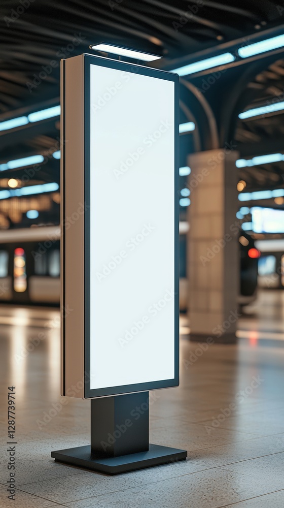 Vertical city billboard mockup; modern 6-sheet digital ad display in ...