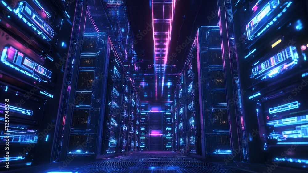 High-performance graphics card array, custom mining rig setup, ambient ...