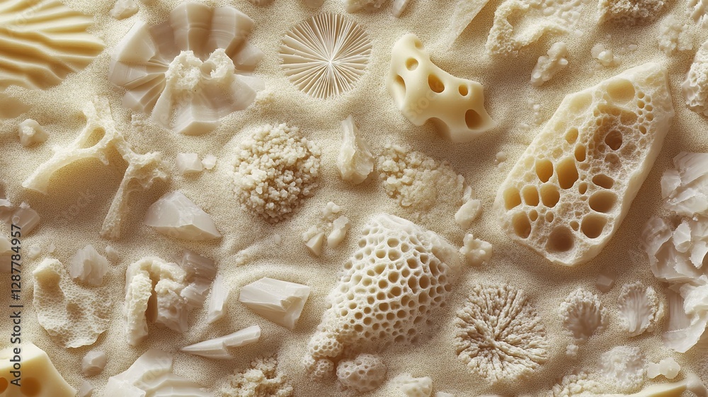Through a microscope, the seemingly ordinary grains of sand become a ...