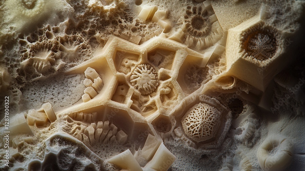 Under the magnifying lens of a microscope, the grains of sand reveal an ...