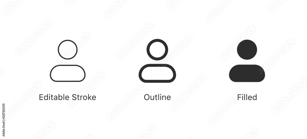 user icon, login account sign, male person profile avatar symbol in ...