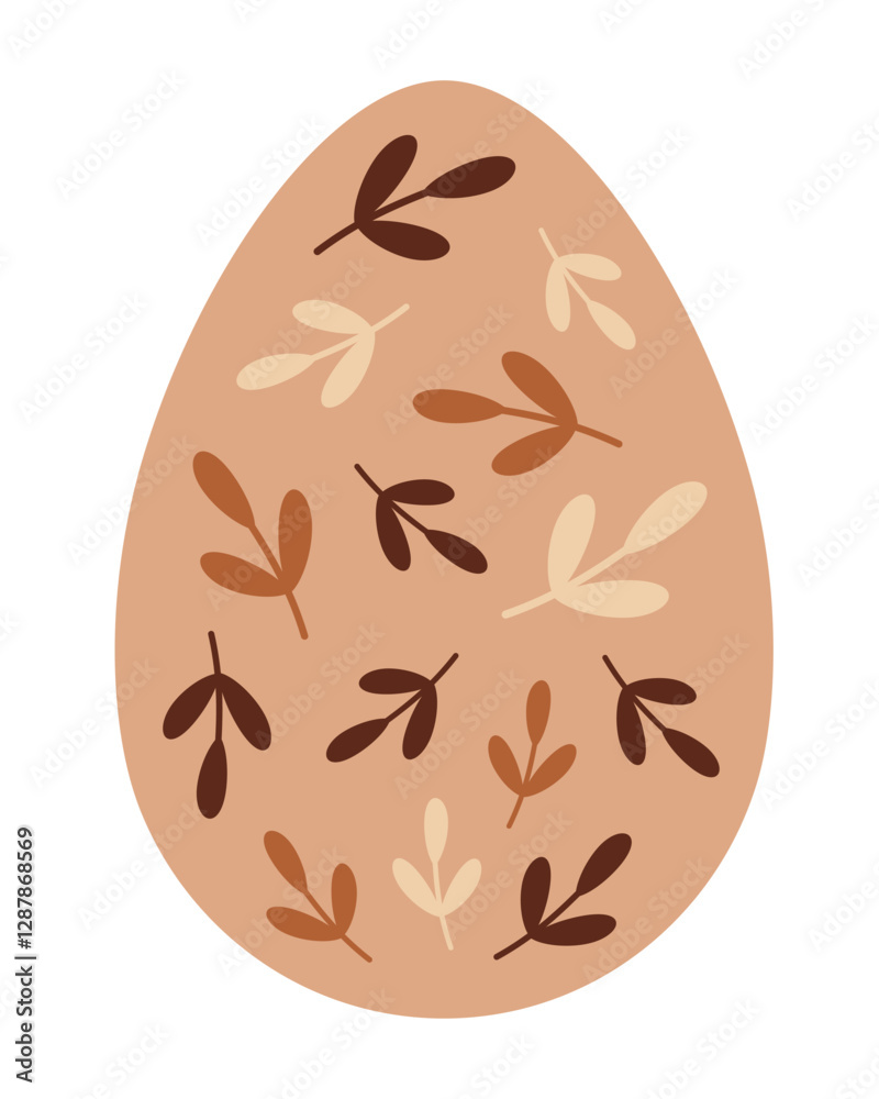 Boho Easter egg clipart. Happy Easter clipart in cartoon flat style ...